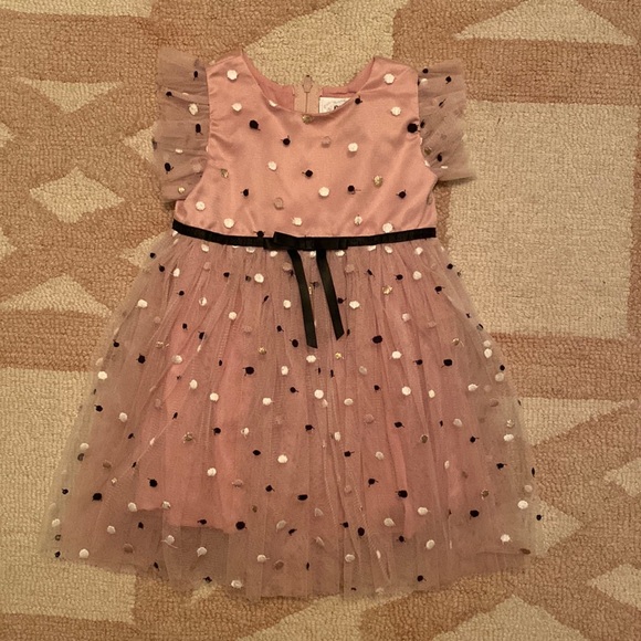 Popatu | Dresses | Popatu Pink Tulle Dress With Gold And Black Dots ...